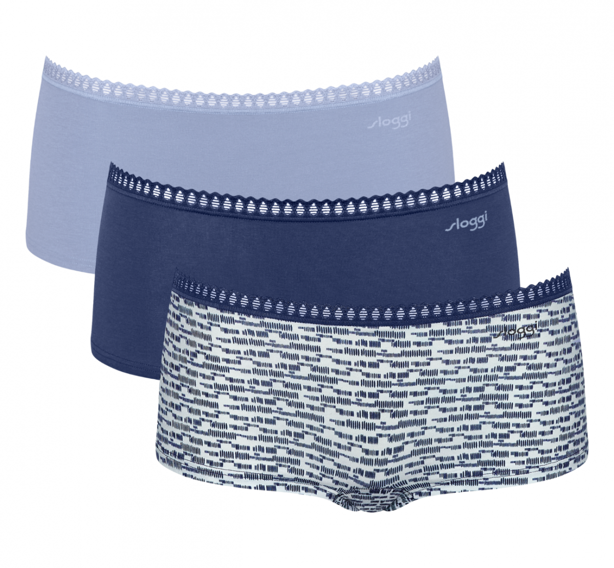 Sloggi Go Crush Dames Short 3-Pack Blue V003 voordelig online kopen ...